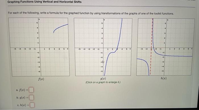Solved Graphing Functions Using Vertical and Horizontal | Chegg.com