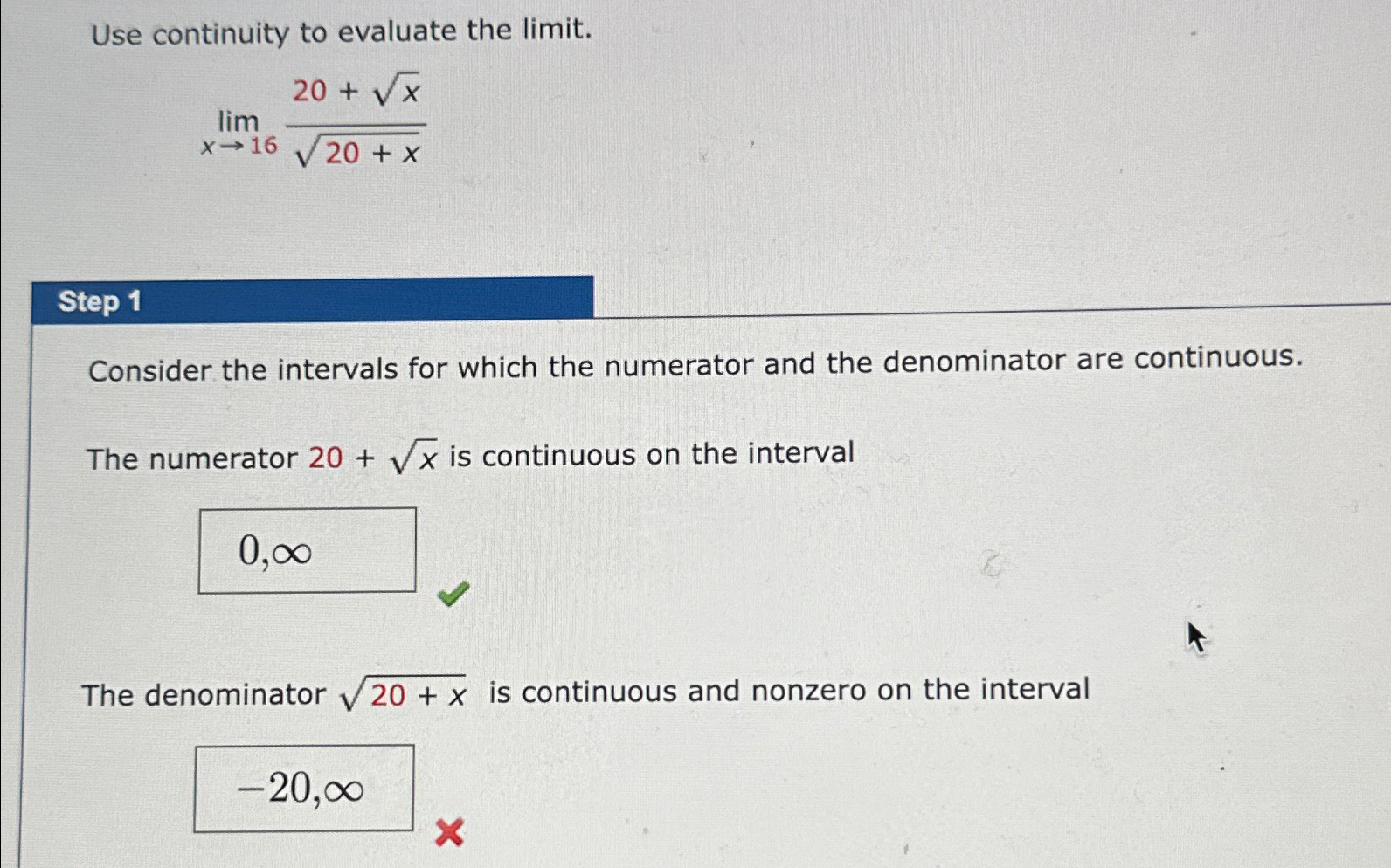 Solved Use continuity to evaluate the | Chegg.com