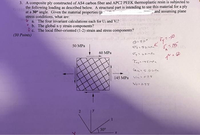 Solved 3. A composite ply constructed of AS4 carbon fiber | Chegg.com