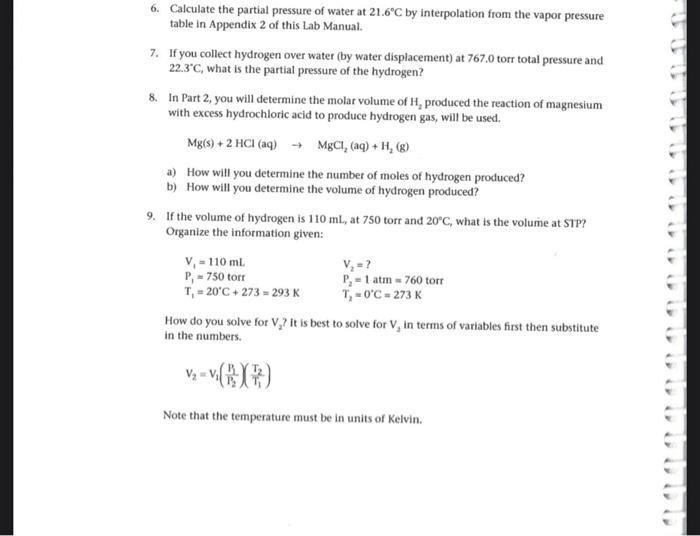 Solved 6. Calculate the partial pressure of water at 21.6°C | Chegg.com
