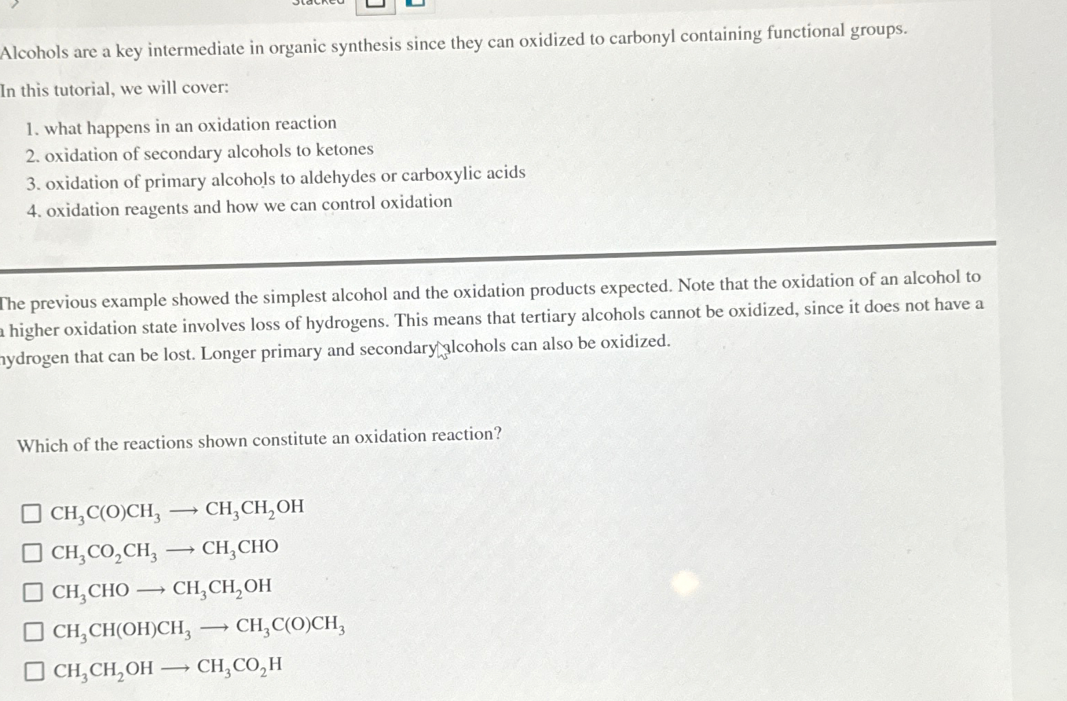 Solved Alcohols are a key intermediate in organic synthesis | Chegg.com