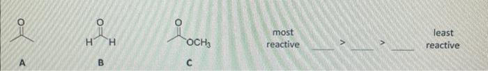 Solved most reactive > reactive least A B C | Chegg.com
