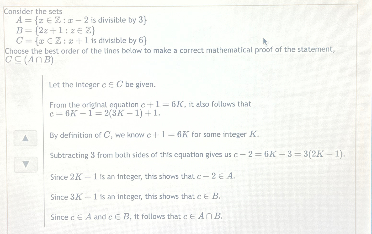 Solved Consider the setsA={xinZ:x-2 is ﻿divisible | Chegg.com
