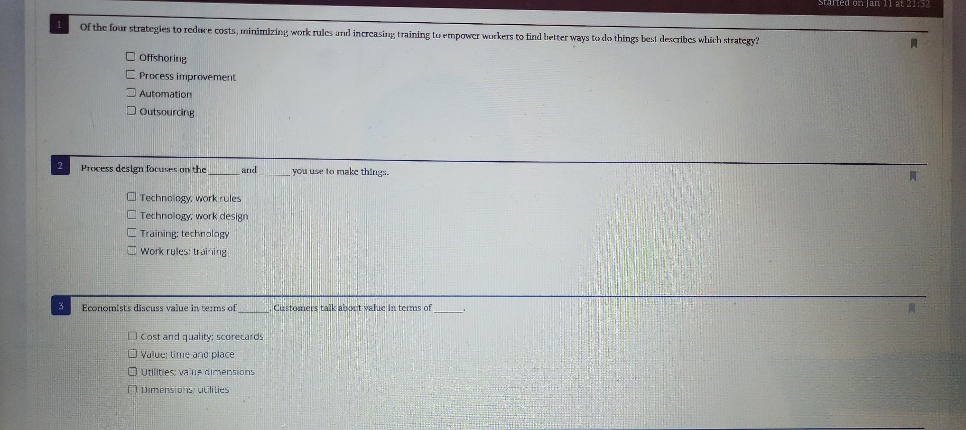 Solved Of the four strategies to reduce costs, minimizing | Chegg.com