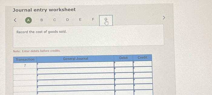 Solved Journal entry worksheet B Record the transfer of | Chegg.com