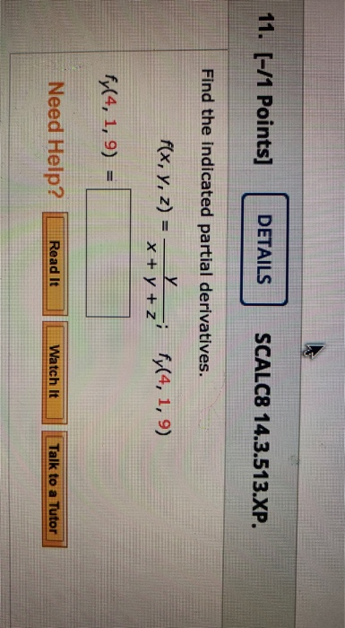 Solved webassign Need Help? Randit Watch It Talk to a Tutor | Chegg.com