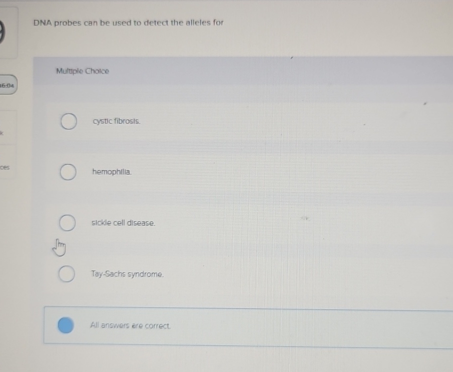 Solved DNA probes can be used to detect the alleles | Chegg.com