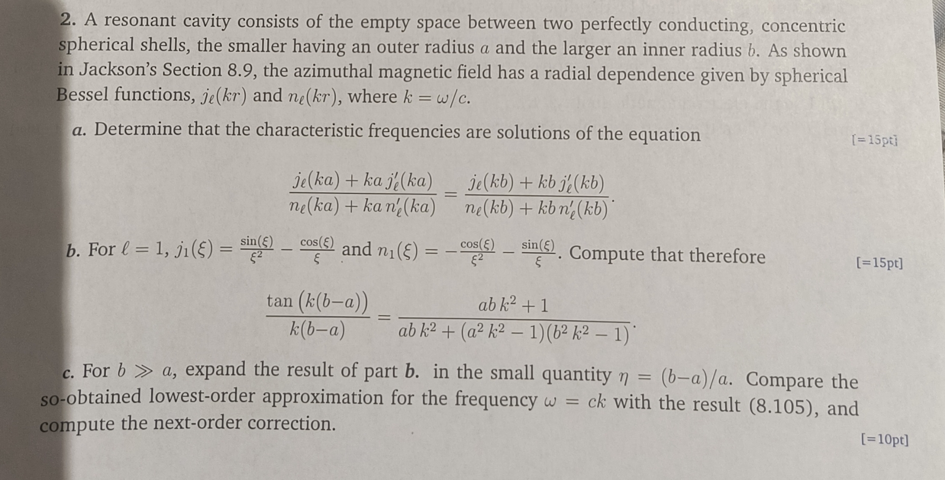Solved A resonant cavity consists of the empty space between | Chegg.com