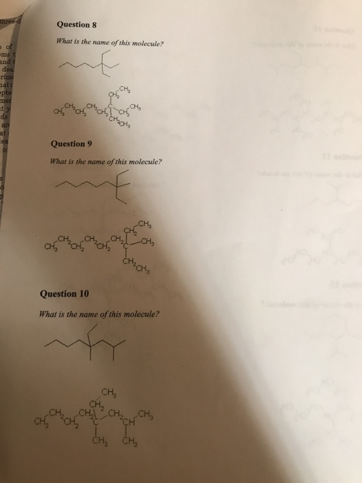 Solved What is the name of this molecule? helane Question 2 | Chegg.com