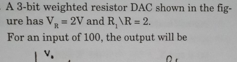Solved - A 3-bit weighted resistor DAC shown in the fig- ure | Chegg.com