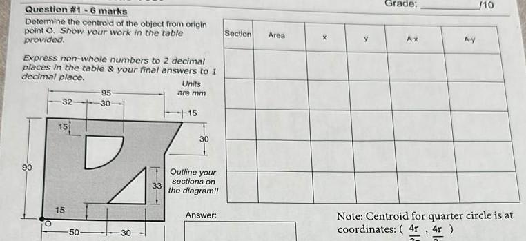 Solved Determine the centrold of the object from origin | Chegg.com