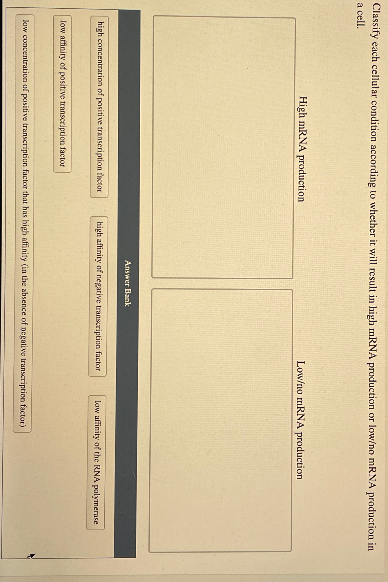 Solved Classify each cellular condition according to whether | Chegg.com