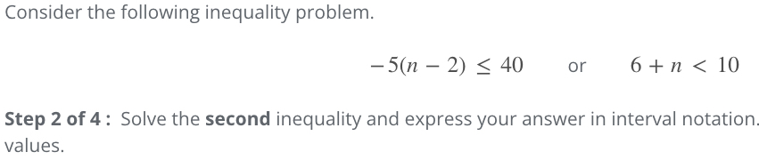 Solved Consider the following inequality | Chegg.com
