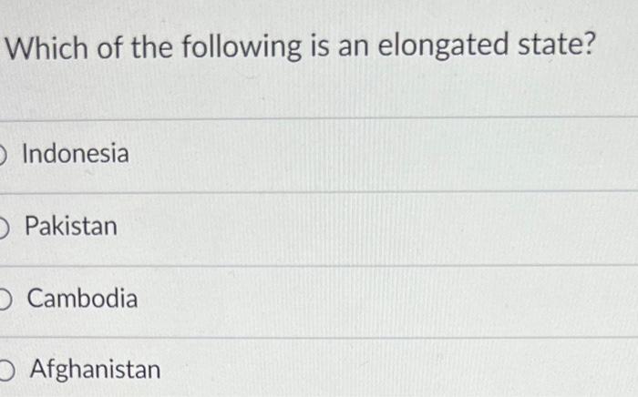 Solved Which of the following is an elongated state? | Chegg.com