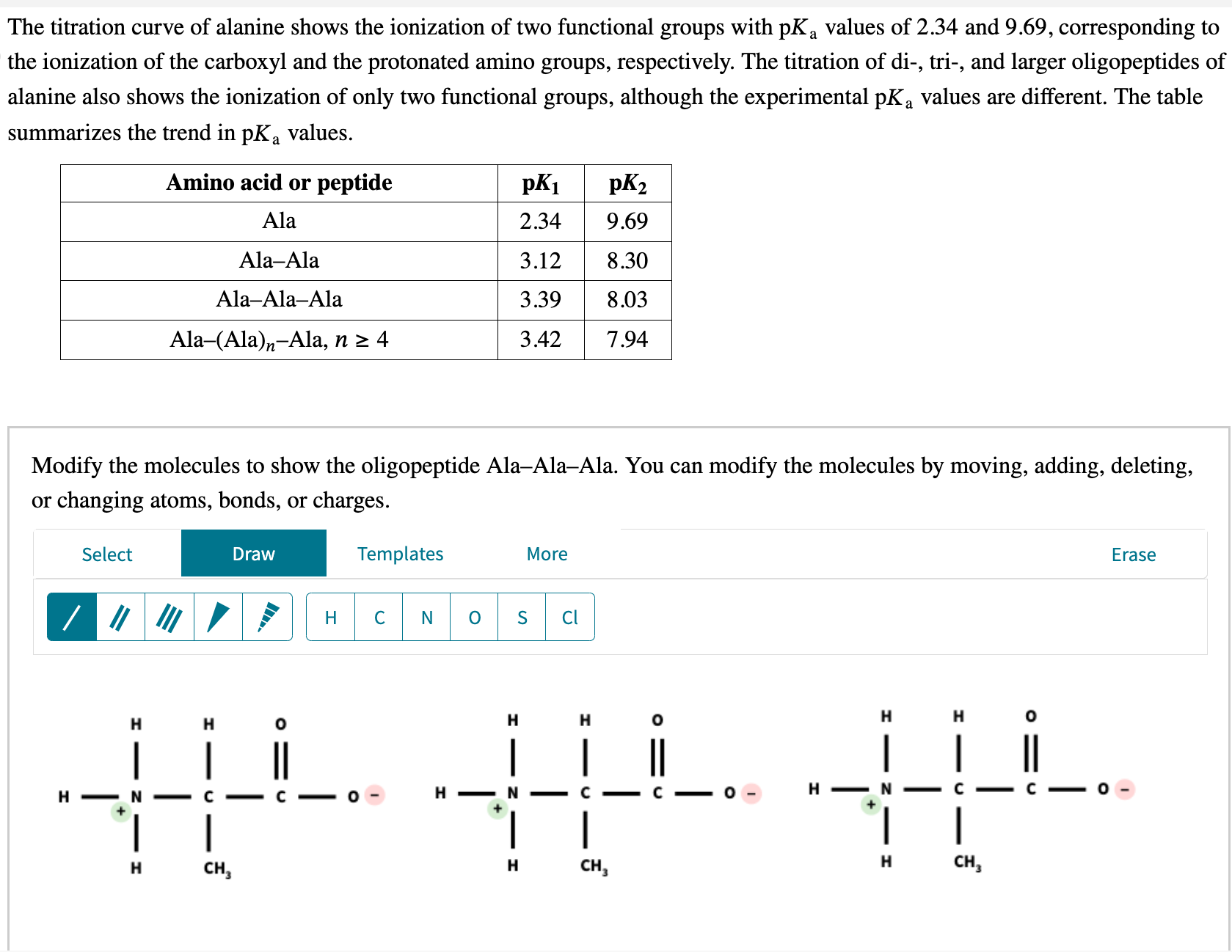 Solved The titration curve of alanine shows the ionization | Chegg.com
