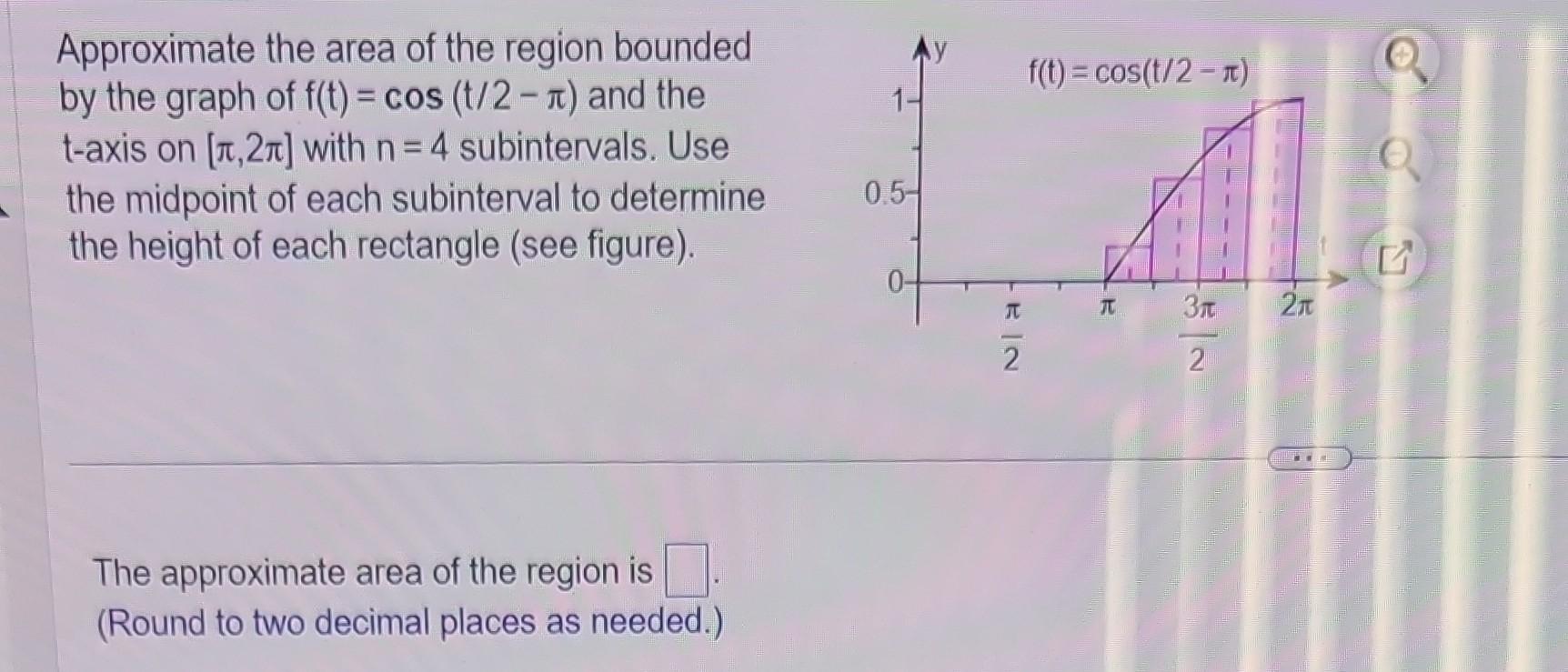 Solved Approximate the area of the region bounded by the | Chegg.com