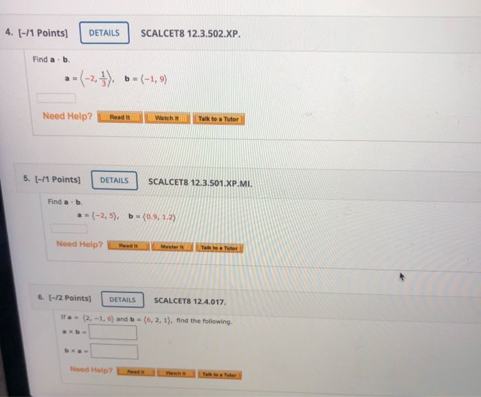 Solved 4. [-/1 Points) DETAILS SCALCET8 12.3.502.XP. Find a | Chegg.com