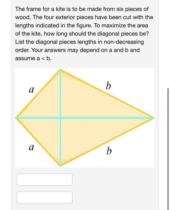 Solved The frame for a kite is to be made from six pieces of | Chegg.com