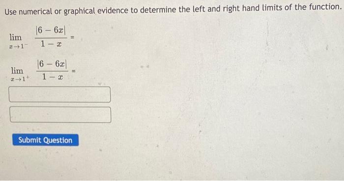 Solved Use numerical or graphical evidence to determine the | Chegg.com