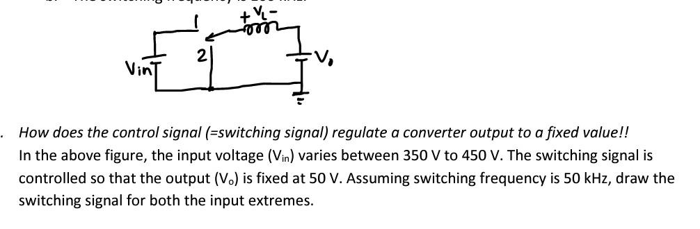 Solved How does the control signal (=switching signal) | Chegg.com