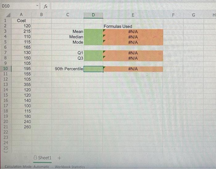 Solved Excel Online Structured Activity: Descriptive | Chegg.com
