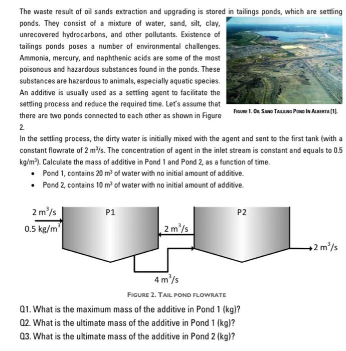 Solved there are two ponds connected to each other as shown | Chegg.com