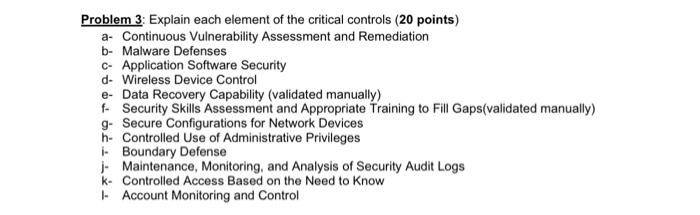 Solved Problem 3: Explain each element of the critical | Chegg.com