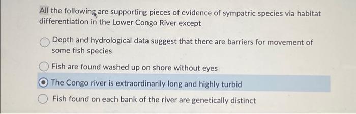 Solved All the following are supporting pieces of evidence | Chegg.com