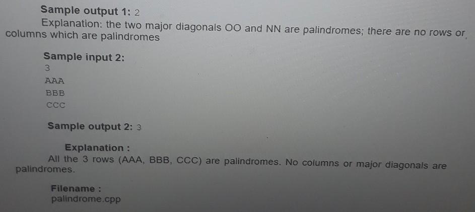 Solved 2. Palindrome - A palindrome is a sequence of | Chegg.com