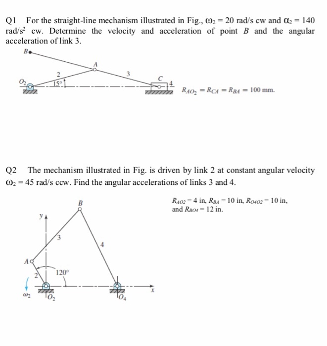 Solved For the straight-line mechanism illustrated in Fig., | Chegg.com