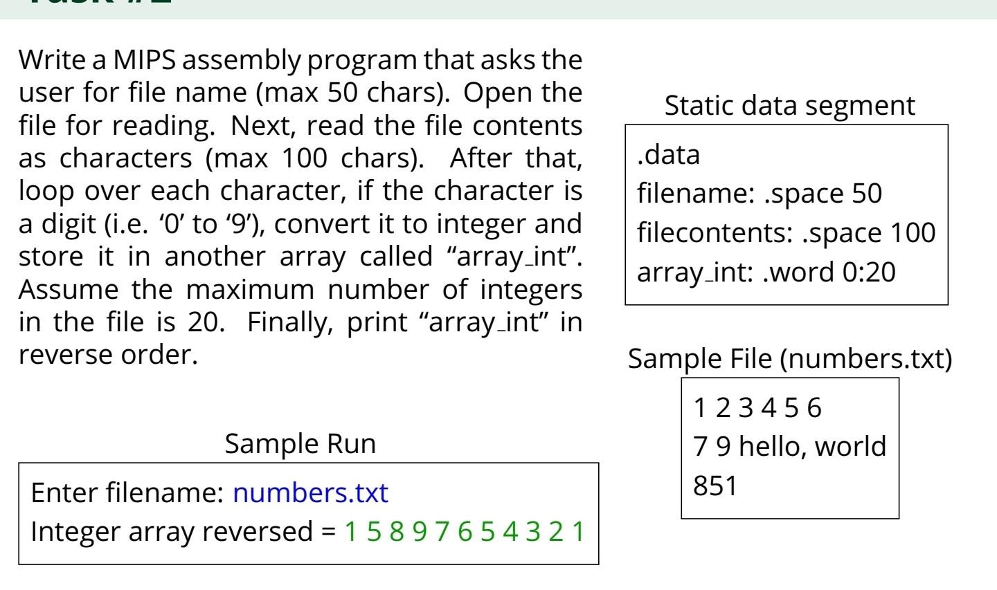 Solved Write A Mips Assembly Program That Asks The User For 
