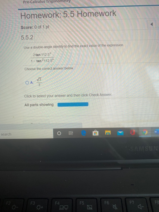 Solved Pre-Calculus Trigonometry Homework: 5.5 Homework | Chegg.com