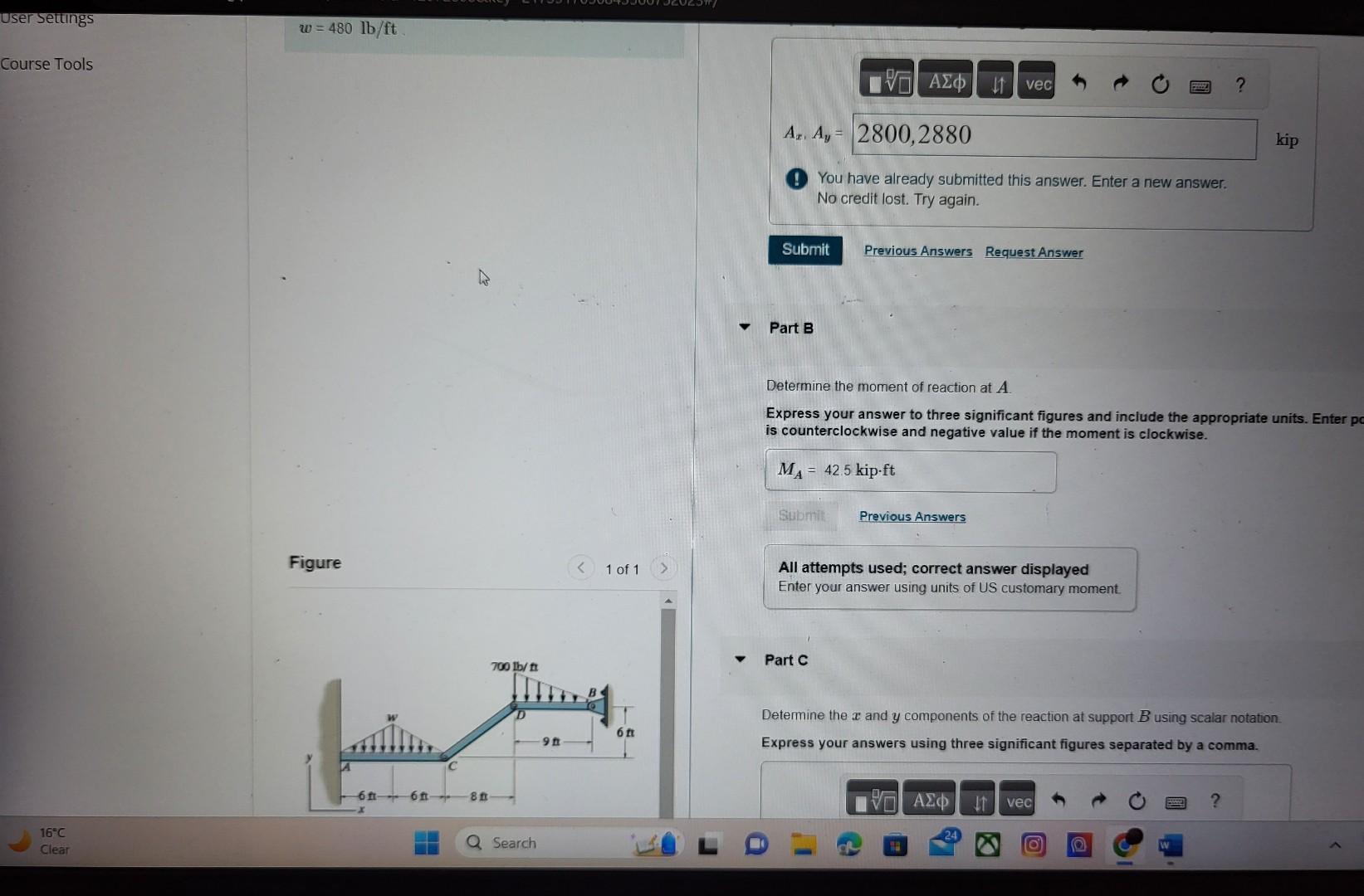 Solved user settings Course Tools Previous Answers Request | Chegg.com