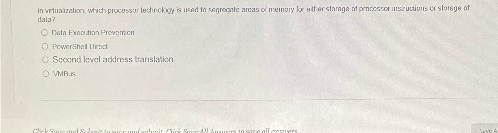 Solved In virtualization, which processor technology is used | Chegg.com