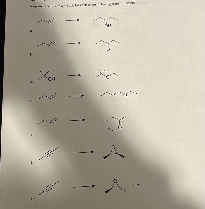 Solved Propose an efficient synthesis for each of the | Chegg.com