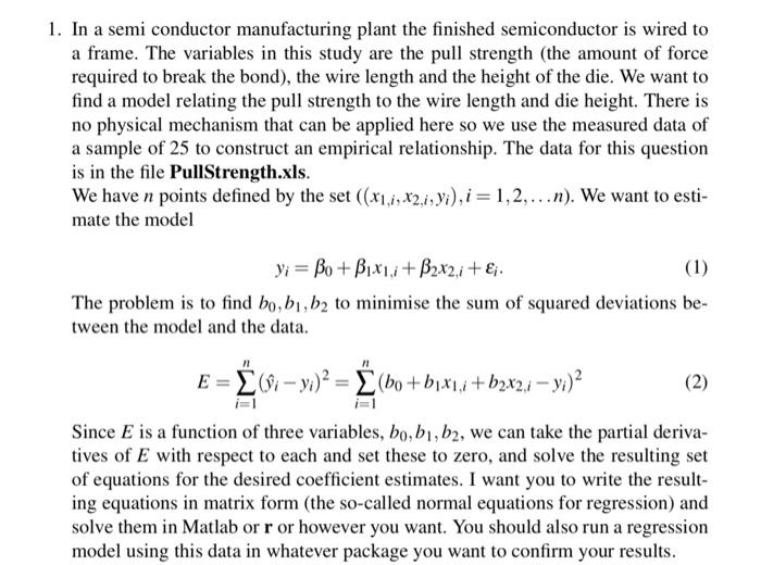 Solved In a semi conductor manufacturing plant the finished | Chegg.com
