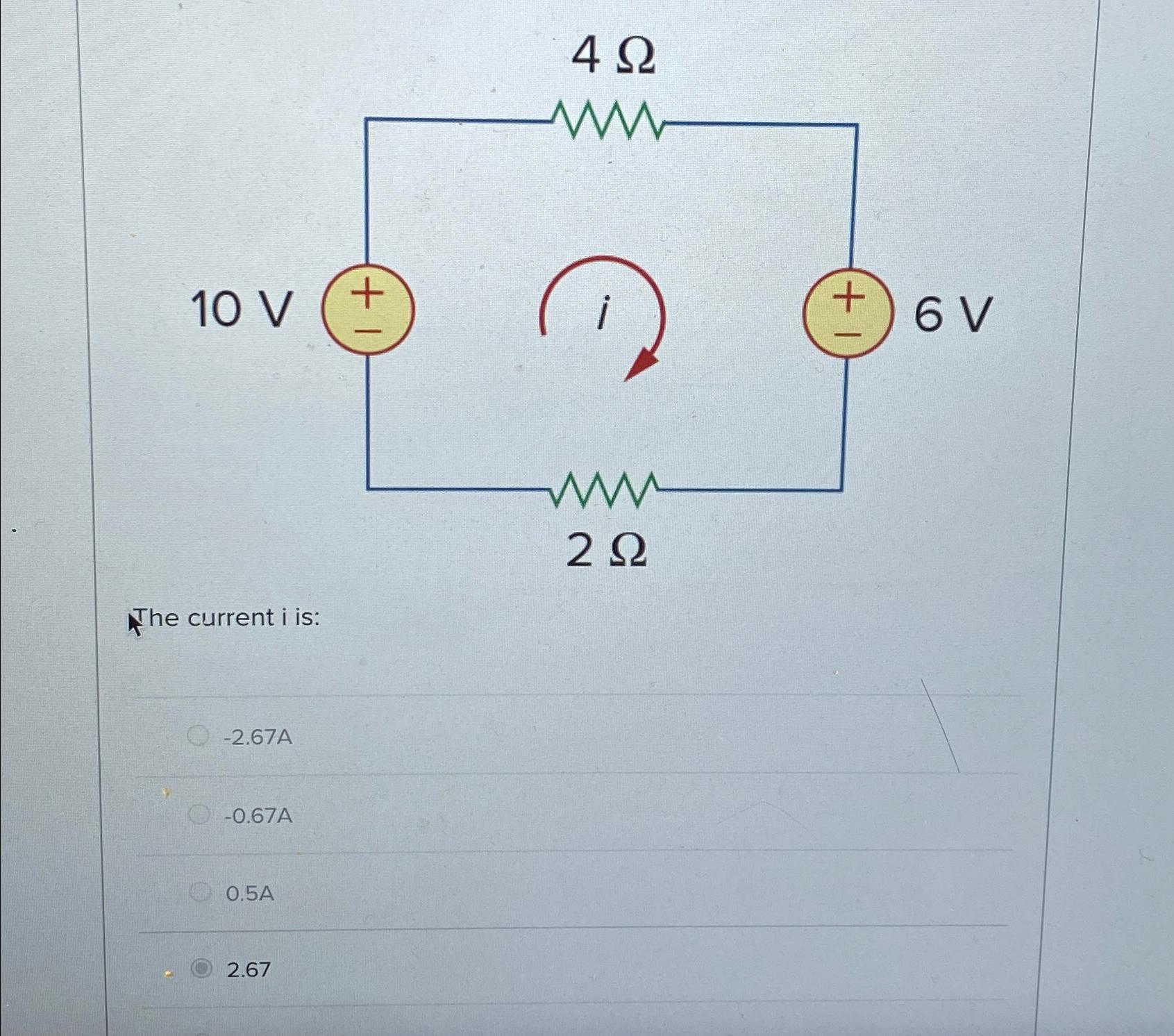 Solved The current i ﻿is: | Chegg.com