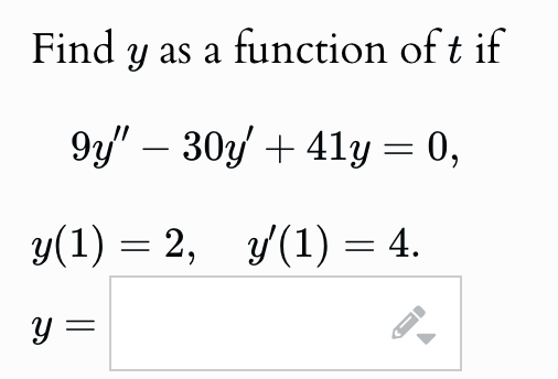 Solved Find y as ﻿a function | Chegg.com