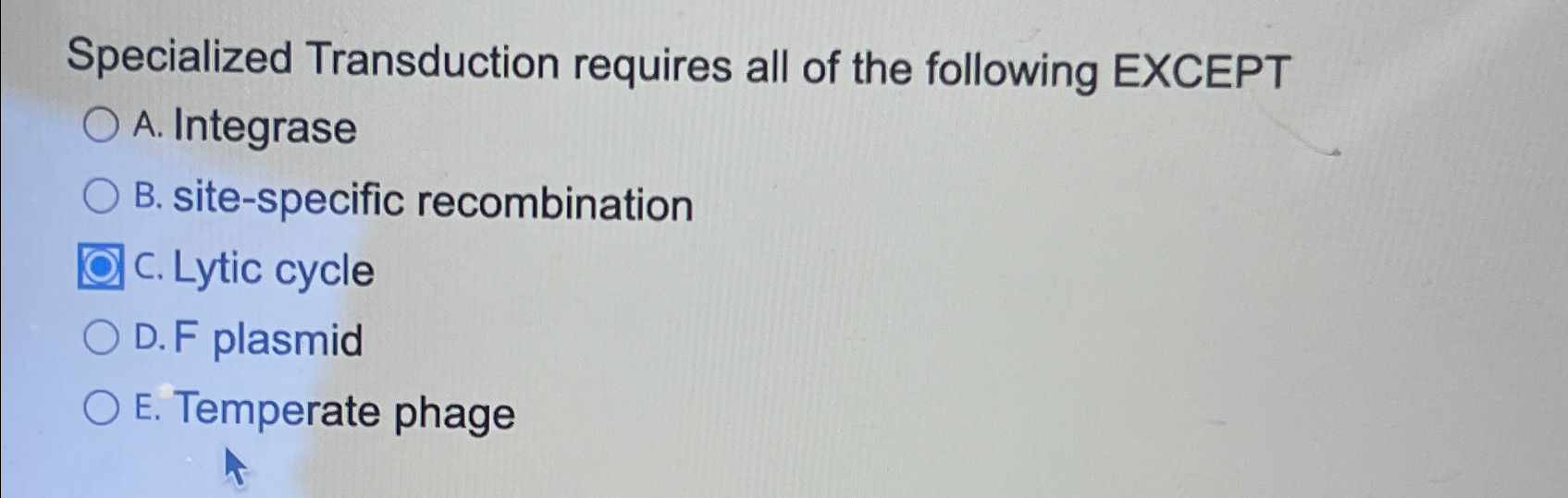 Solved Specialized Transduction requires all of the | Chegg.com
