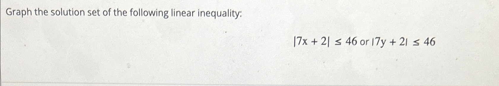 Solved Graph the solution set of the following linear | Chegg.com
