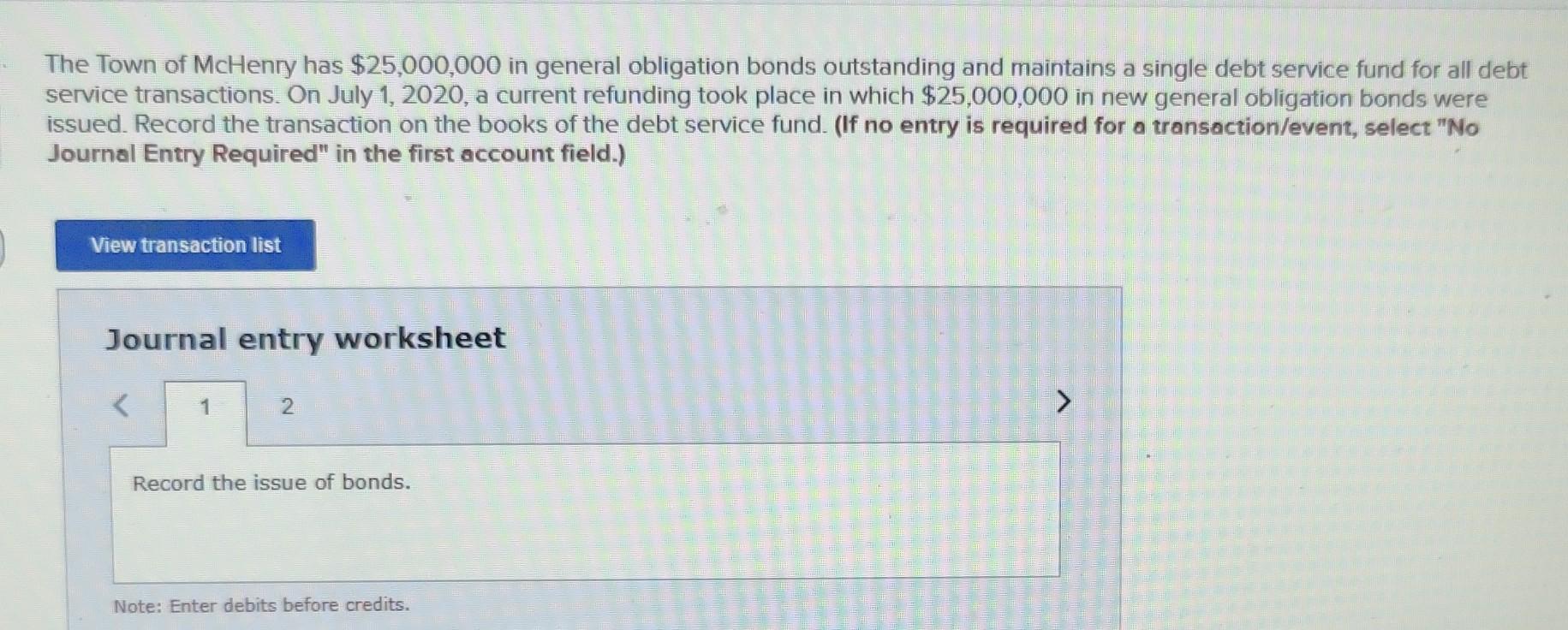 Solved The Town of McHenry has $25,000,000 in general | Chegg.com