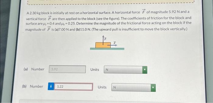 Solved A 2.30 kg block is initially at rest on a horizontal | Chegg.com