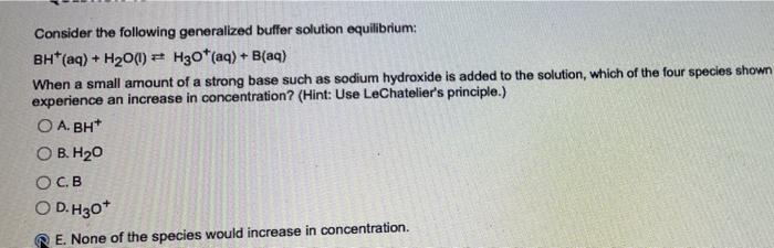 Solved + Consider the following generalized buffer solution | Chegg.com