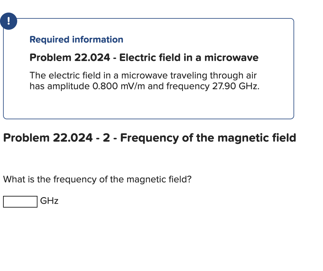 Solved Required informationProblem 22.024 - ﻿Electric field | Chegg.com