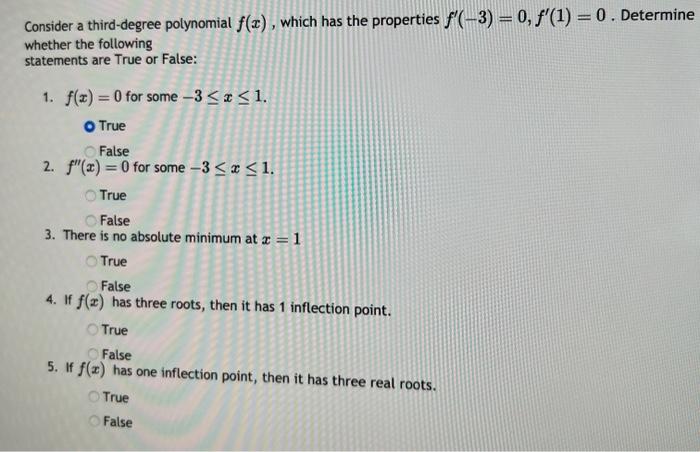 Consider a third-degree polynomial f(x), which has | Chegg.com