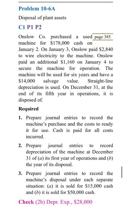 Solved Exercise 10-18 Partial-year depreciation; disposal of | Chegg.com