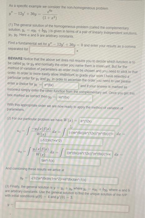 Solved As a specific example we consider the non-homogeneous | Chegg.com