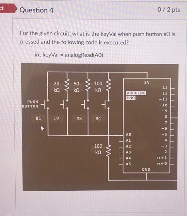 Solved For the given circuit, what is the keyVal when push | Chegg.com