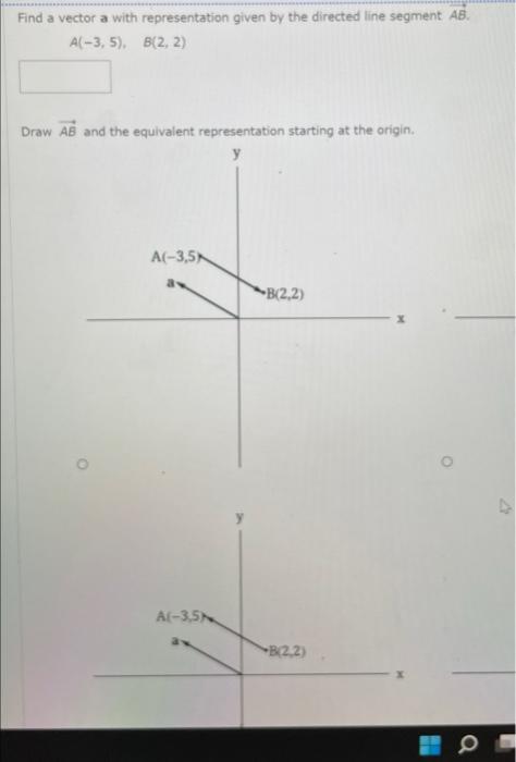 Solved Find a vector a with representation given by the | Chegg.com