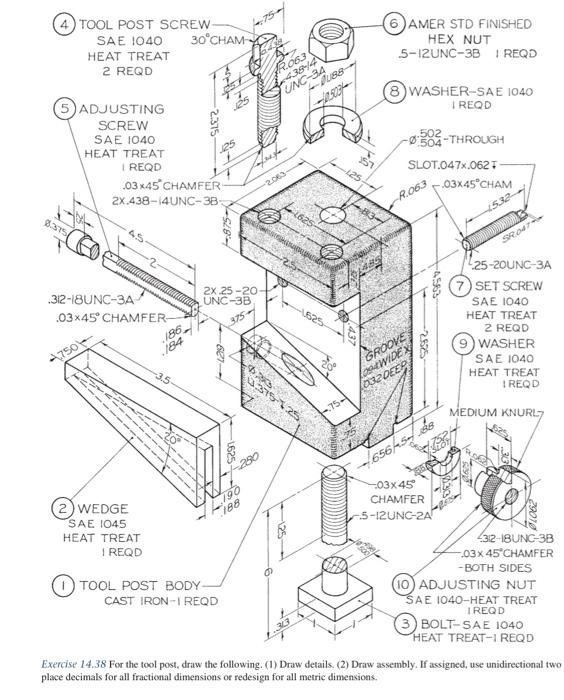 Solved (Solidworks)please draw these parts to 3D, and use | Chegg.com